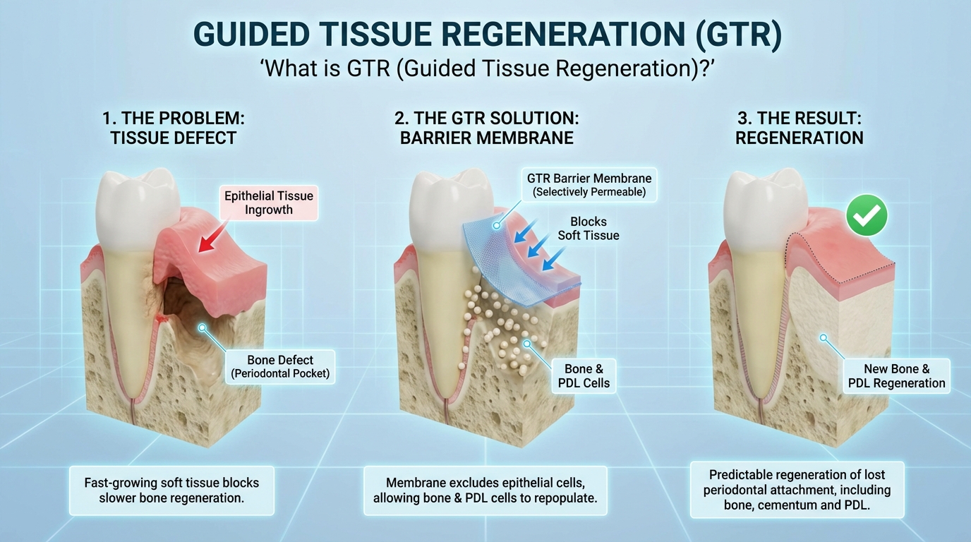 What is GTR (Guided Tissue Regeneration)? | MCAN Dental Glossary