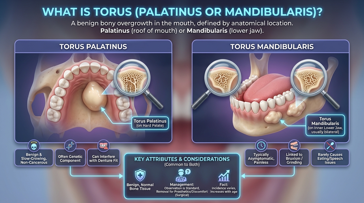 What is Torus (Palatinus or Mandibularis)? | MCAN Dental Glossary